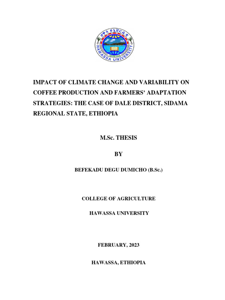 Befekadu degu Final MSc Thesis Draft | PDF | Climate Change | Climate