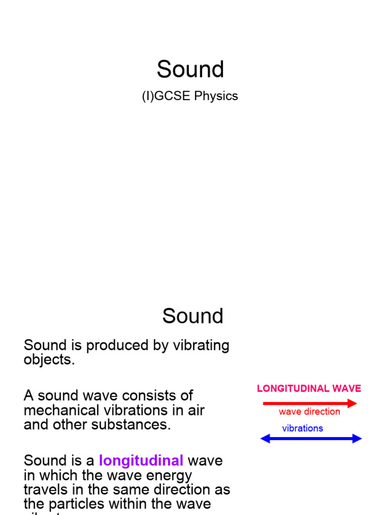Igcse Sound physics powerpOint | PDF | Sound | Pitch (Music)