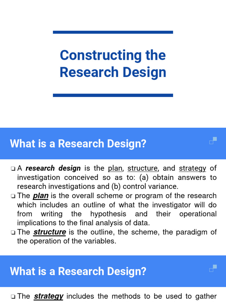 Constructing The Research Design | PDF