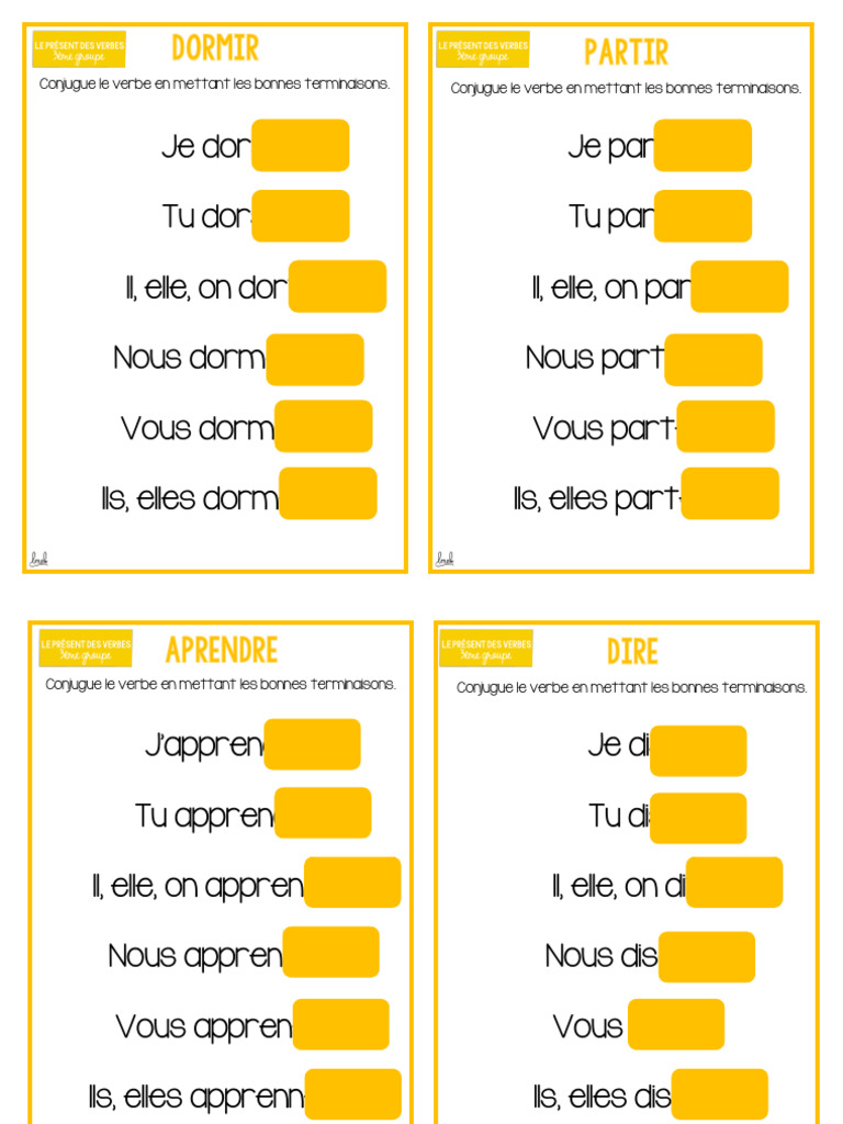 Le Present Des Verbes | PDF | Verbe | Lexicologie