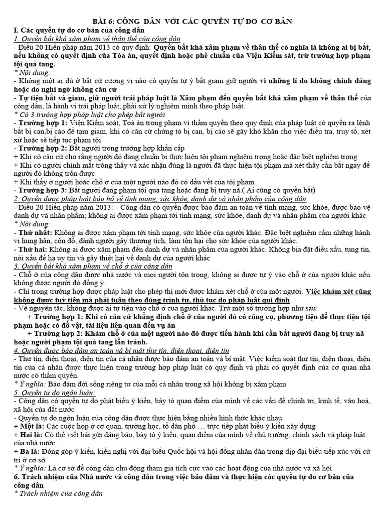 LÝ THUYẾT ÔN TẬP CK2 GDCD 12 | PDF