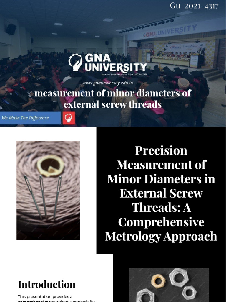 Measurement of Minor Diameters in External Screw Threads - KRN | PDF ...