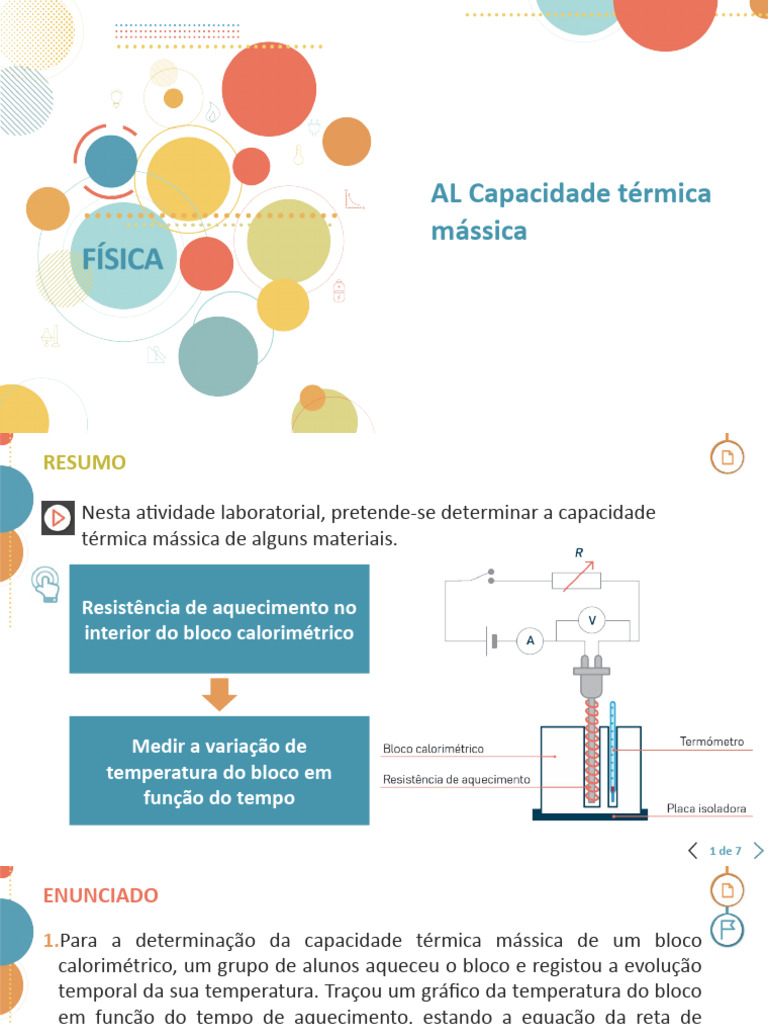 Capacidade Térmica Mássica do Bloco | PDF | Resistência elétrica e ...