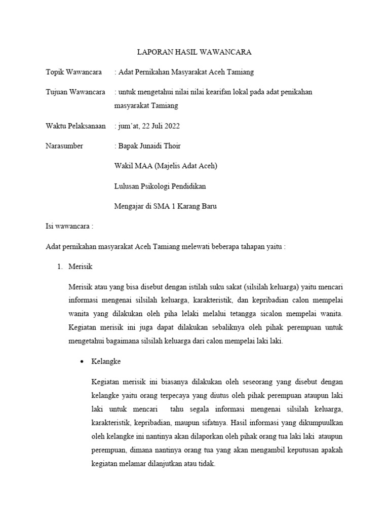 LAPORAN_HASIL_WAWANCARA | PDF