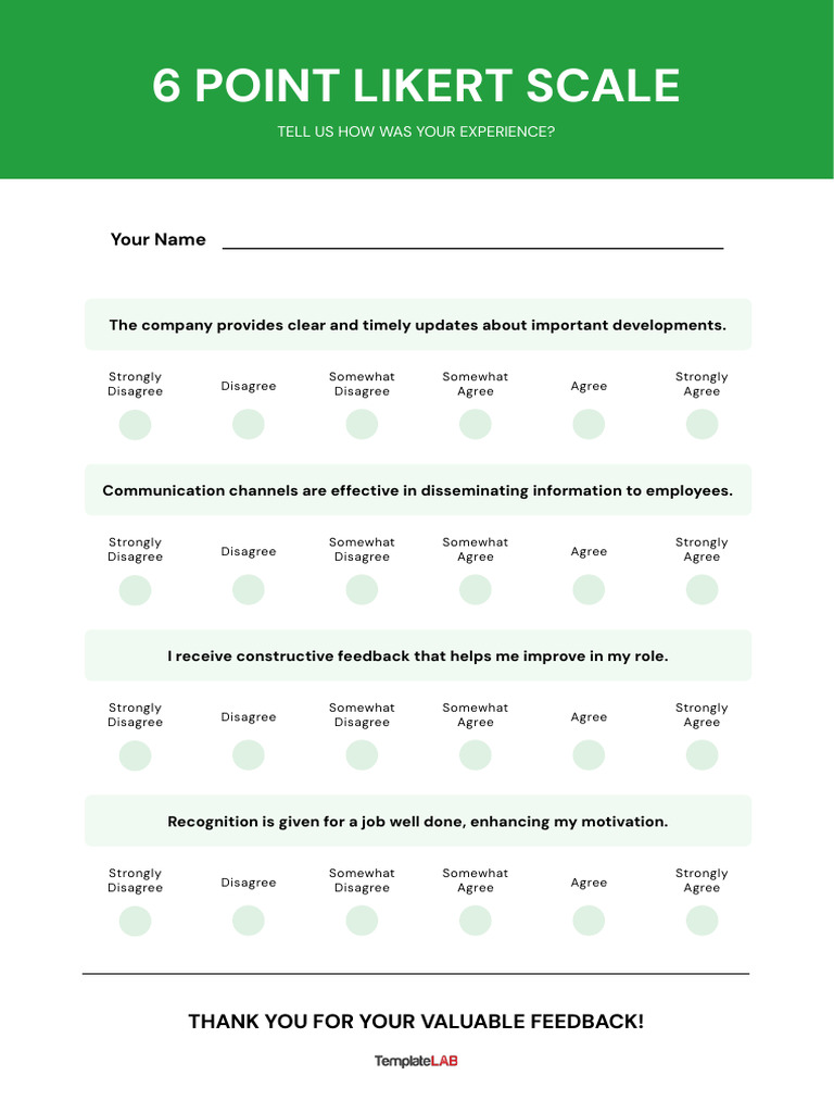 6 Point Likert Scale Template | PDF