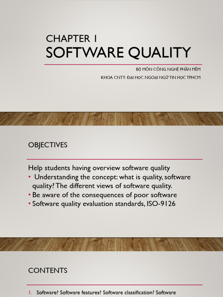 Lý Thuyết Kiểm Định Chất Lượng Phần Mềm - 1. Software Quality | PDF | Software Quality | Software