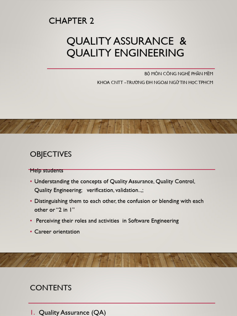 Lý Thuyết Kiểm Định Chất Lượng Phần Mềm - 2. Quality Assurance ...