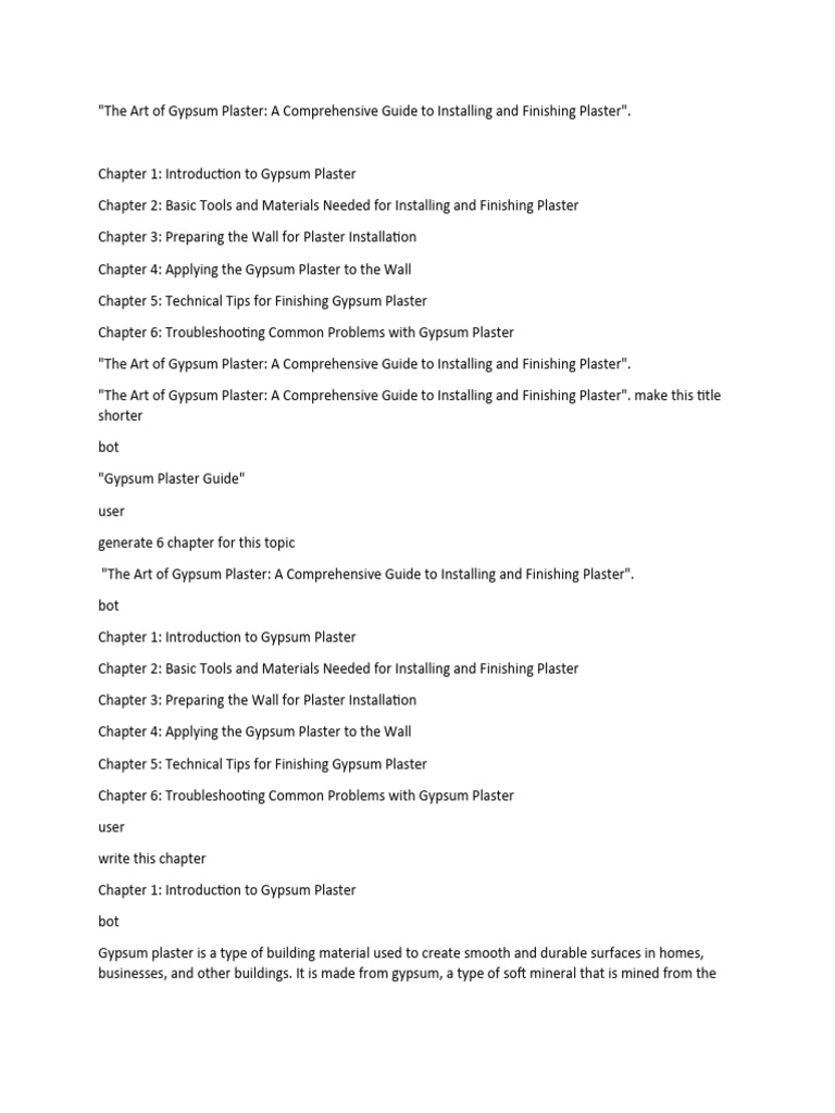 The Art of Gypsum Plaster | Download Free PDF | Plaster | Building Engineering