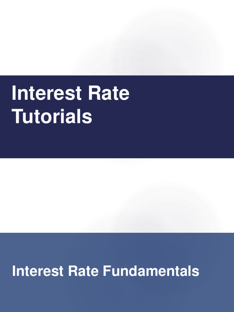 Interest Rate Tutorials | PDF | Bond Duration | Bonds (Finance)