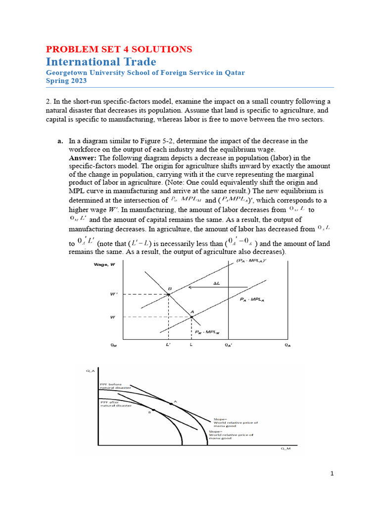 4 Problem Set 4 Spring 2023 Solutions | PDF | Labour Economics | Long Run And Short Run