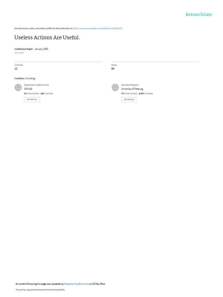 Useless Actions Are Useful | PDF | Heuristic | Artificial Intelligence