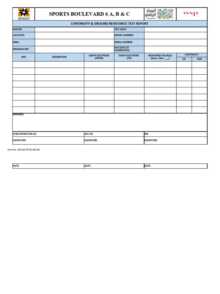 Ground Resistance Test Report | PDF