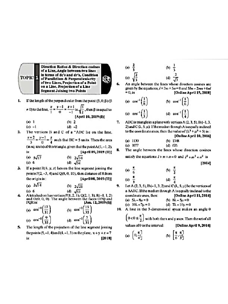 3d Goemetry QP | PDF