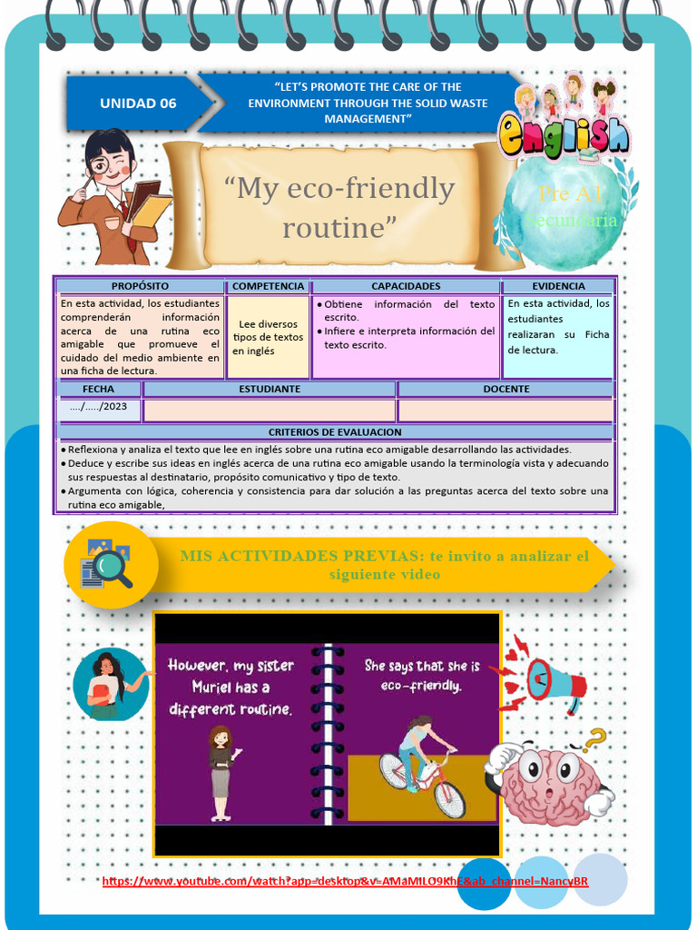 1°2°act 02-Ingles-U6 | PDF | Cognición