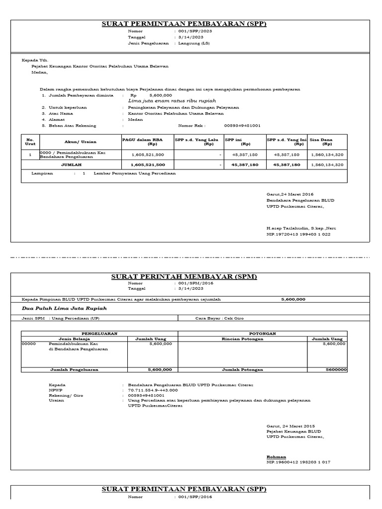 SPP SPM Sp2d Agsts | PDF | Pengelolaan Keuangan & Uang