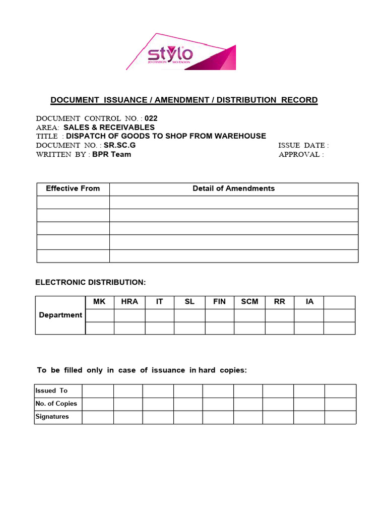 Warehouse Goods Dispatch Process | PDF | Warehouse | Logistics