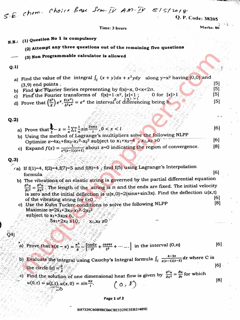Se-Chemical Sem4 M4-CBCGS May18 | PDF