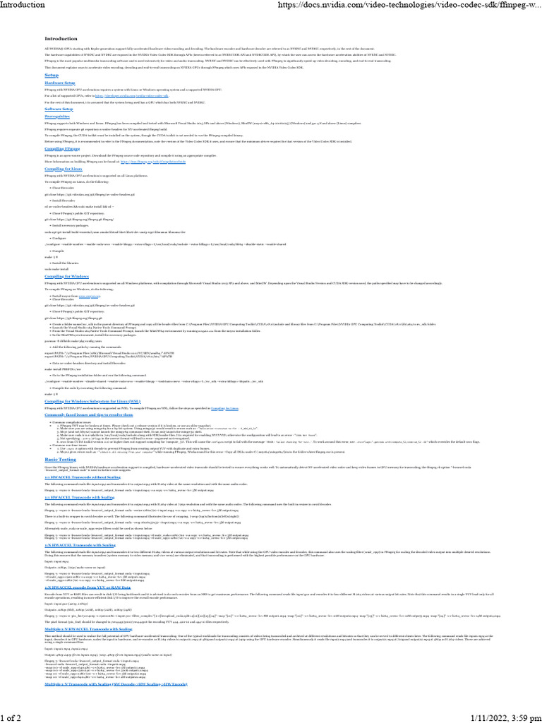 Using FFmpeg With NVIDIA GPU Hardware Acceleration NVIDIA Video Codec ...