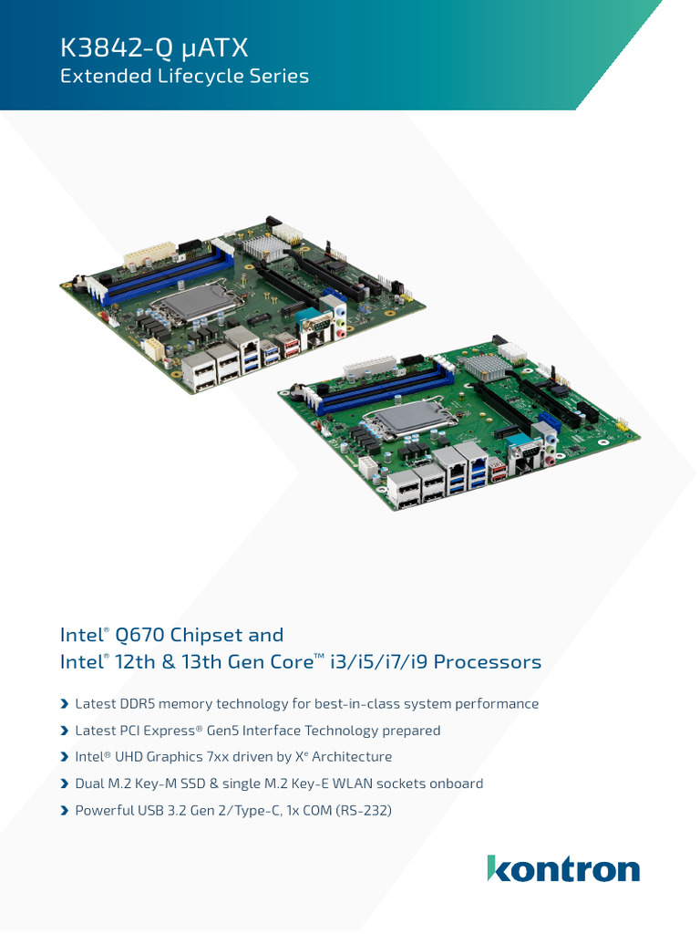 Kontron k3842-q Datasheet | PDF | Bios | Usb