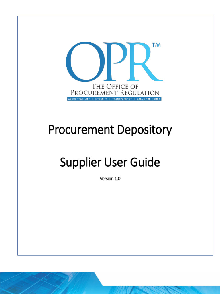Procurement Depository User Guide | PDF | Occupational Safety And Health | User (Computing)