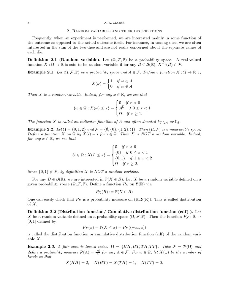 m2 | PDF | Random Variable | Probability Distribution