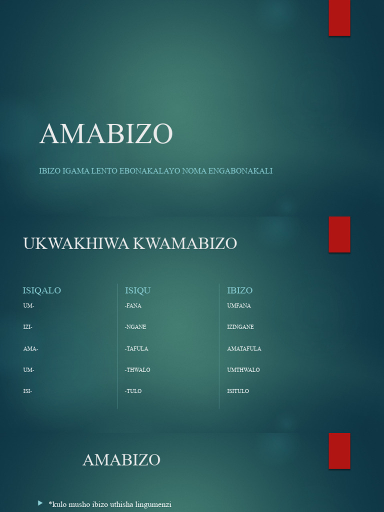 Isizulu Presentation | PDF