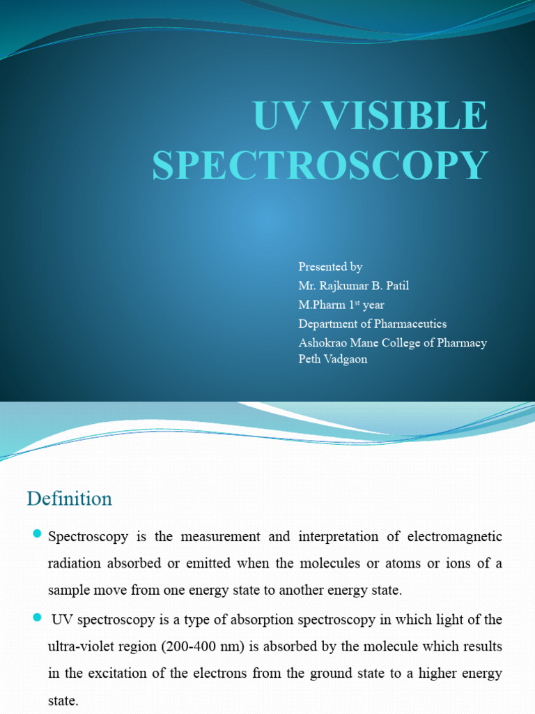 Uv Visible Spectros | PDF | Ultraviolet–Visible Spectroscopy | Electromagnetic Radiation