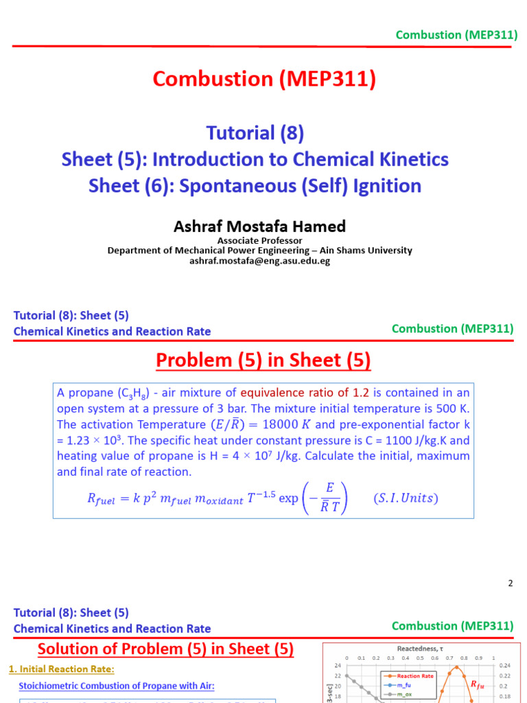 Tutorial-8-MEP311-Sheet-5-Chemical Kinetics Sheet-6-Spontaneous ...