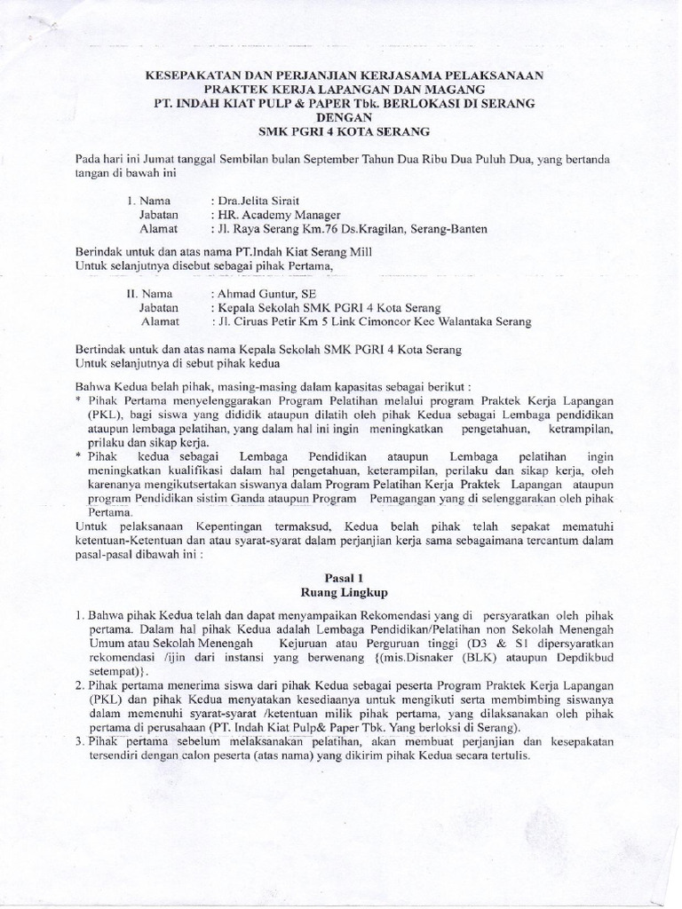 Mou Indah Kiat 2022 | PDF