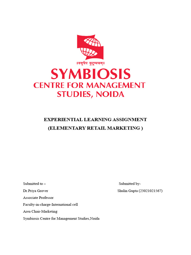 Experiential Learning Assignment Shulin Gupta (23021021567) | PDF