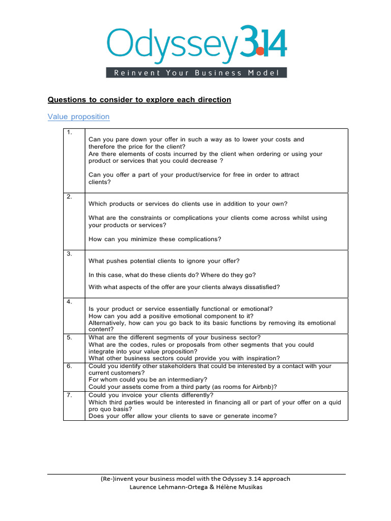 Odyssey Questions-Relative-To-The-14-Directionsjuly2021 | PDF ...