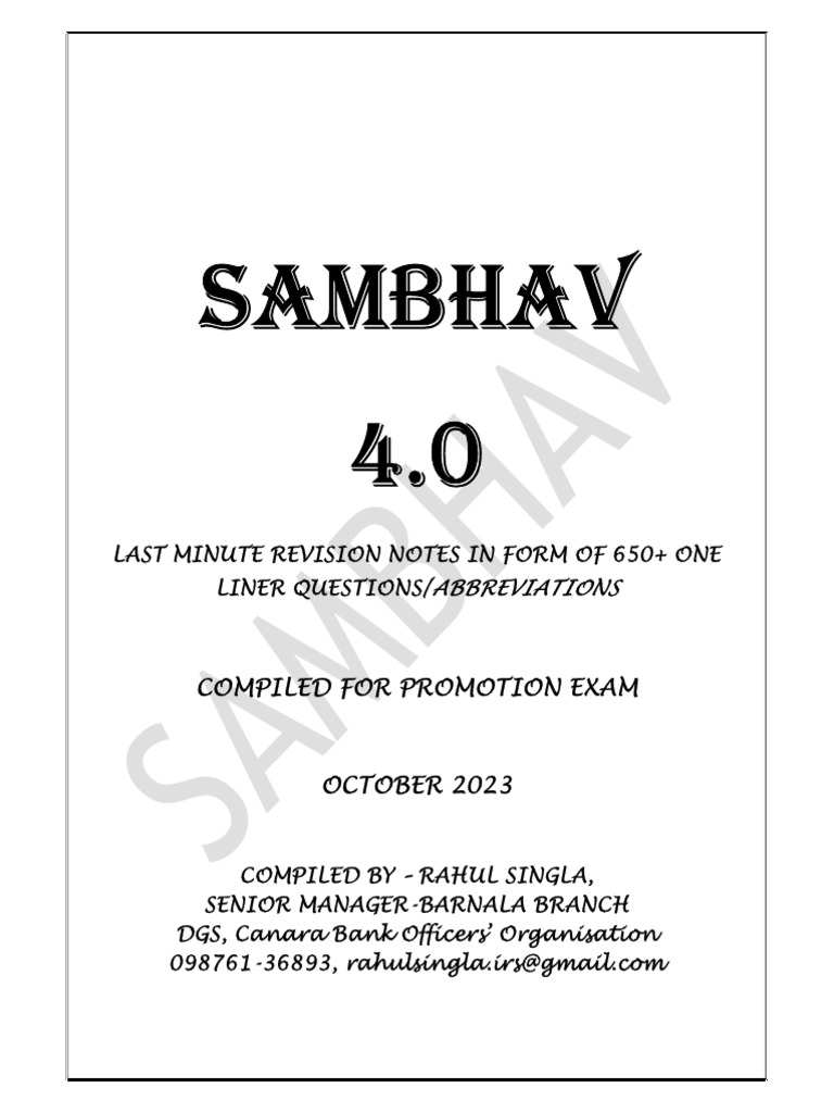Sambhav 4.0 Deposit 20-10-2023 Final | PDF