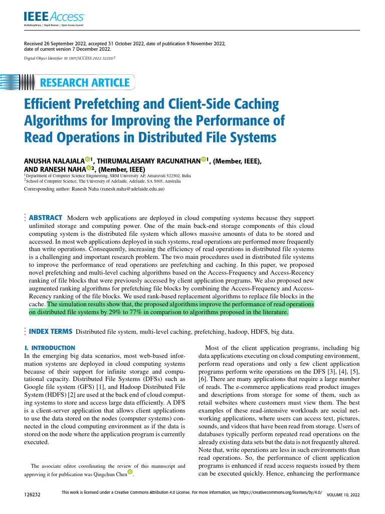 Research Paper 7 2022 | PDF | Cache (Computing) | Cpu Cache