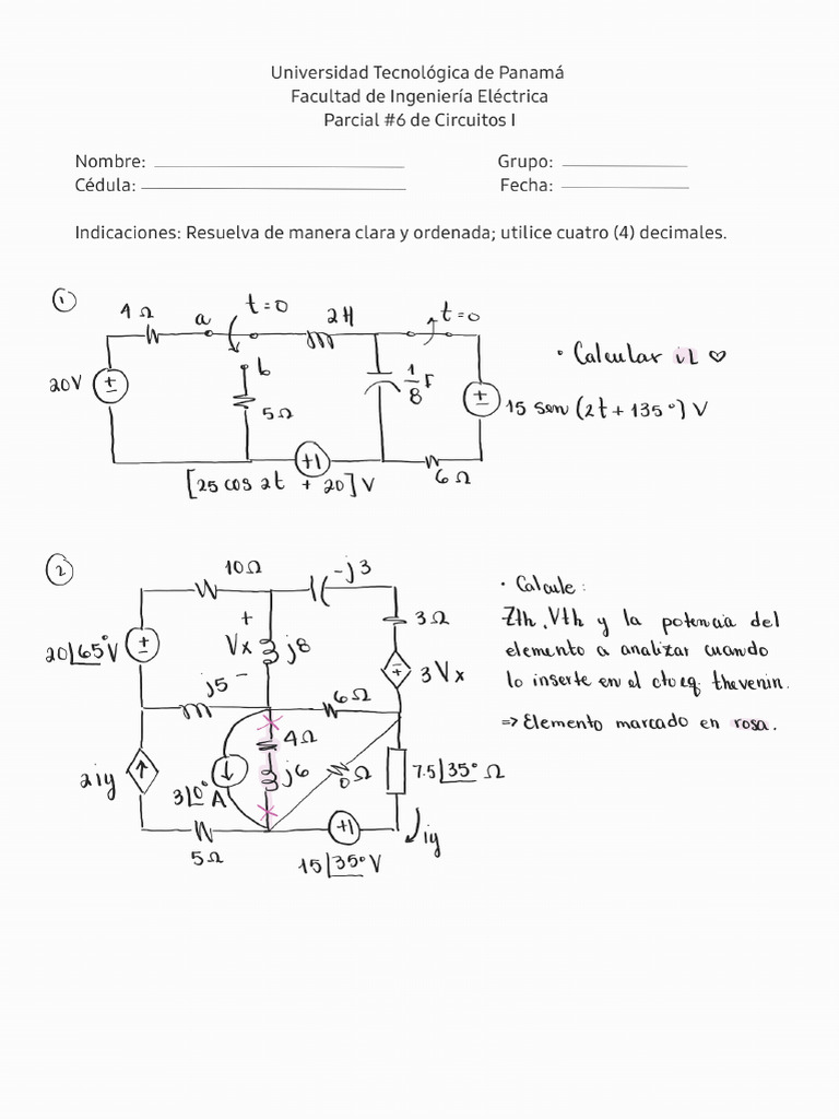 Parcial de Circuitos 1 | PDF