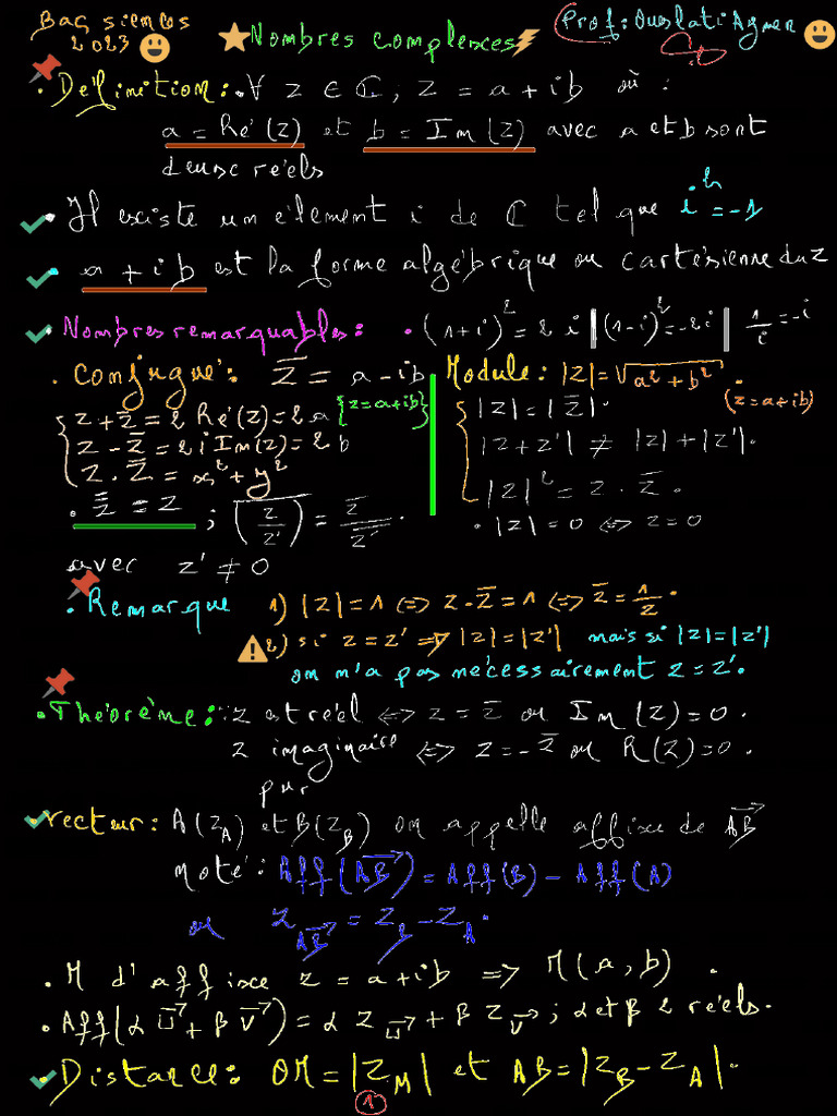 Cours Nombres Complexes 101 | PDF
