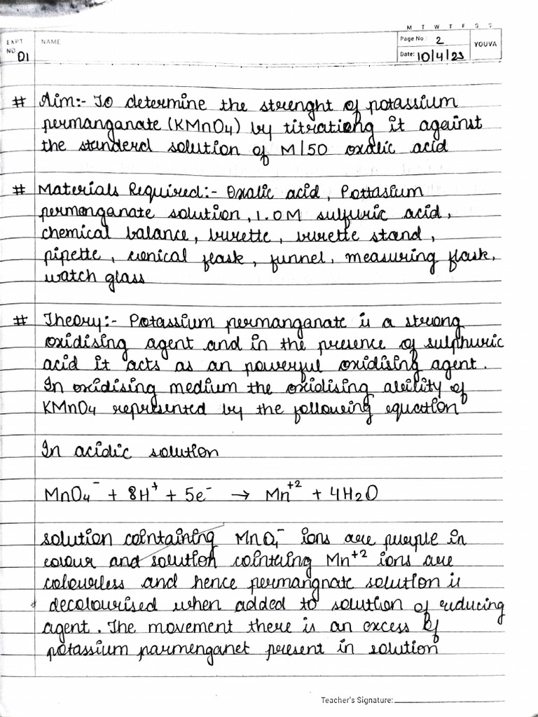 Titration Exp. 1 | PDF