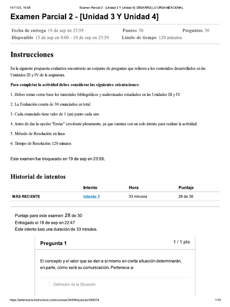 Examen Parcial 2 - (Unidad 3 Y Unidad 4) Desarrollo o | PDF