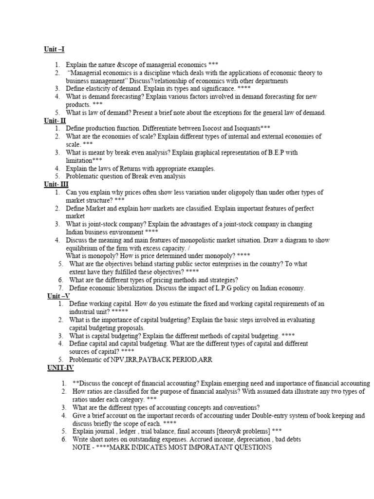 Mefa Important Questions | Download Free PDF | Capital Budgeting | Monopoly