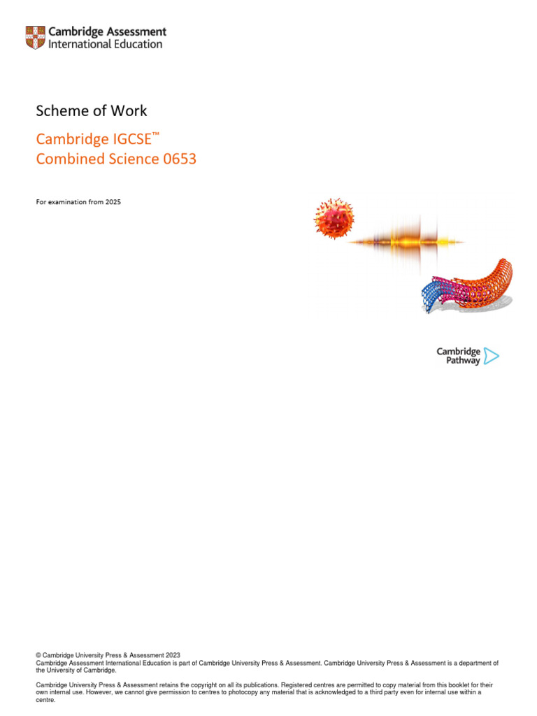 0653 Scheme of Work (For Examination From 2025) | Download Free PDF ...
