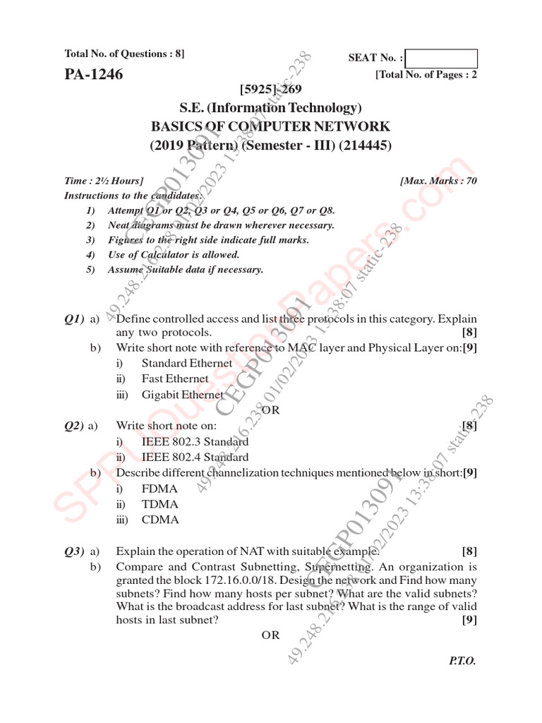 Basic of Computer Networks Bcn2019 | PDF | Routing | I Pv6