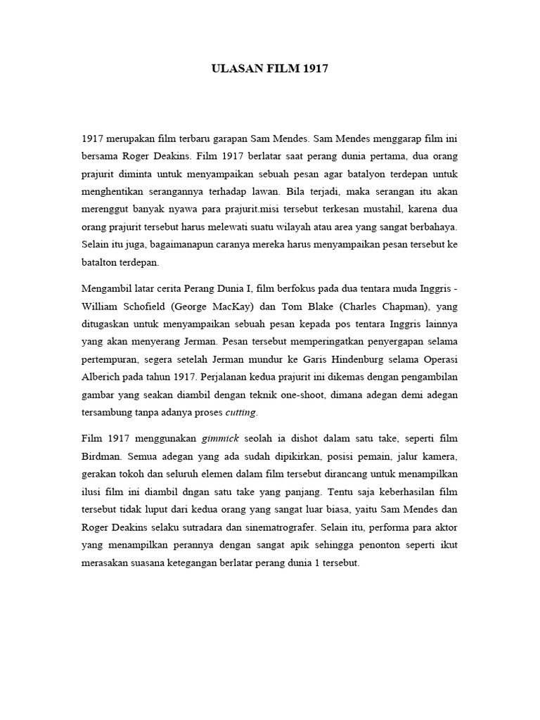 Ulasan Film 1917 | PDF