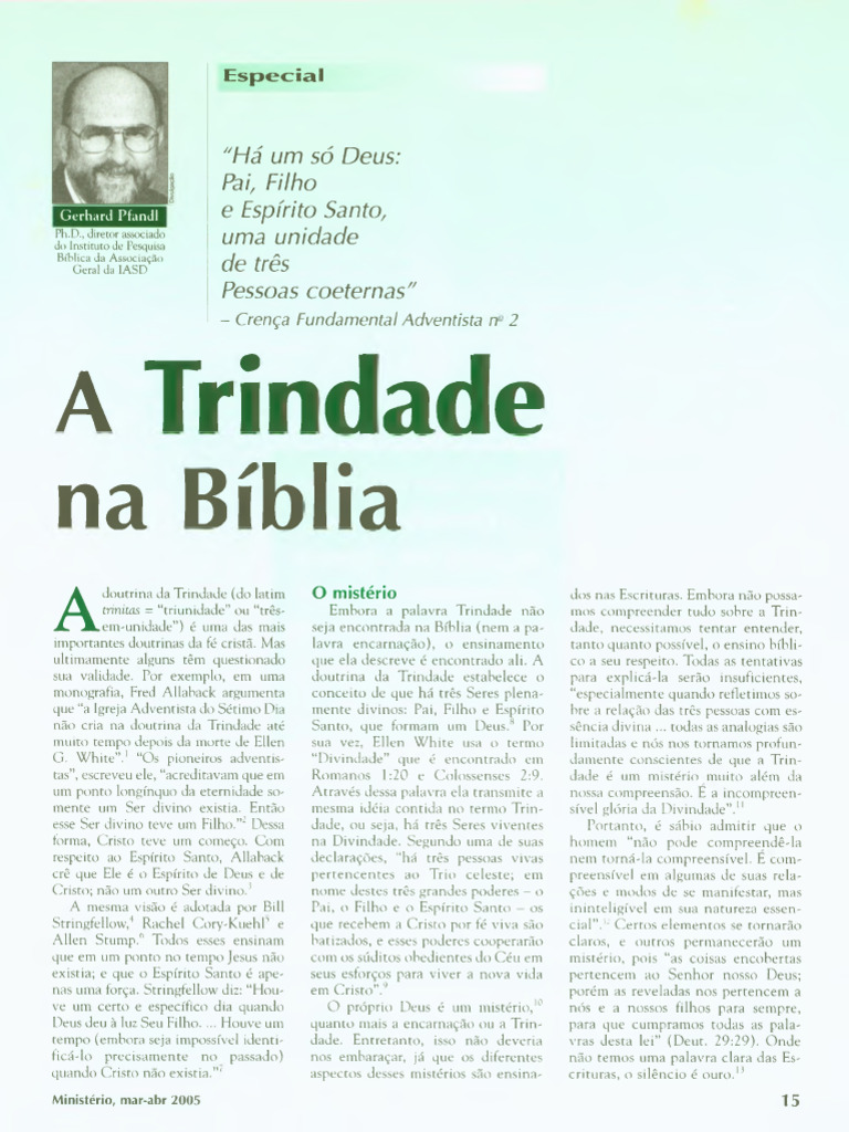 A Trindade Na Bíblia - Gerhard Pfandl | PDF | Trindade | Logos (cristianismo)