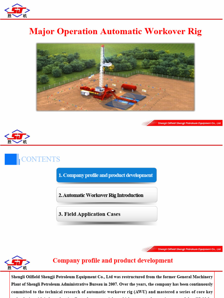 Major Operation Automatic Workover Rig | PDF | Elevator | Pipe (Fluid ...