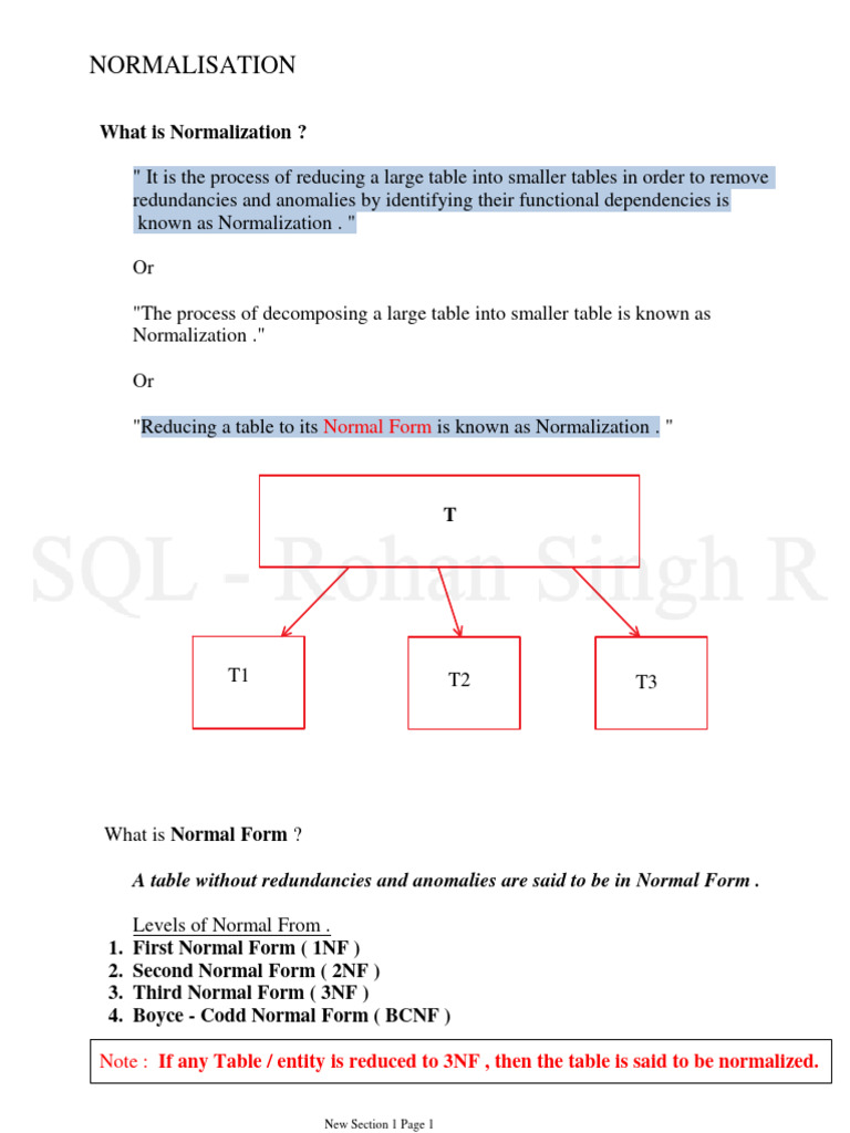 NORMALIZATION | PDF | Information Technology | Computer Programming NORMALIZATION | PDF | Information Technology | Computer Programming