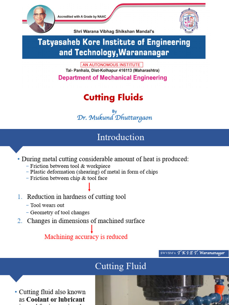 Tool Life - Cutting Fluids-1 | Download Free PDF | Oil | Machining