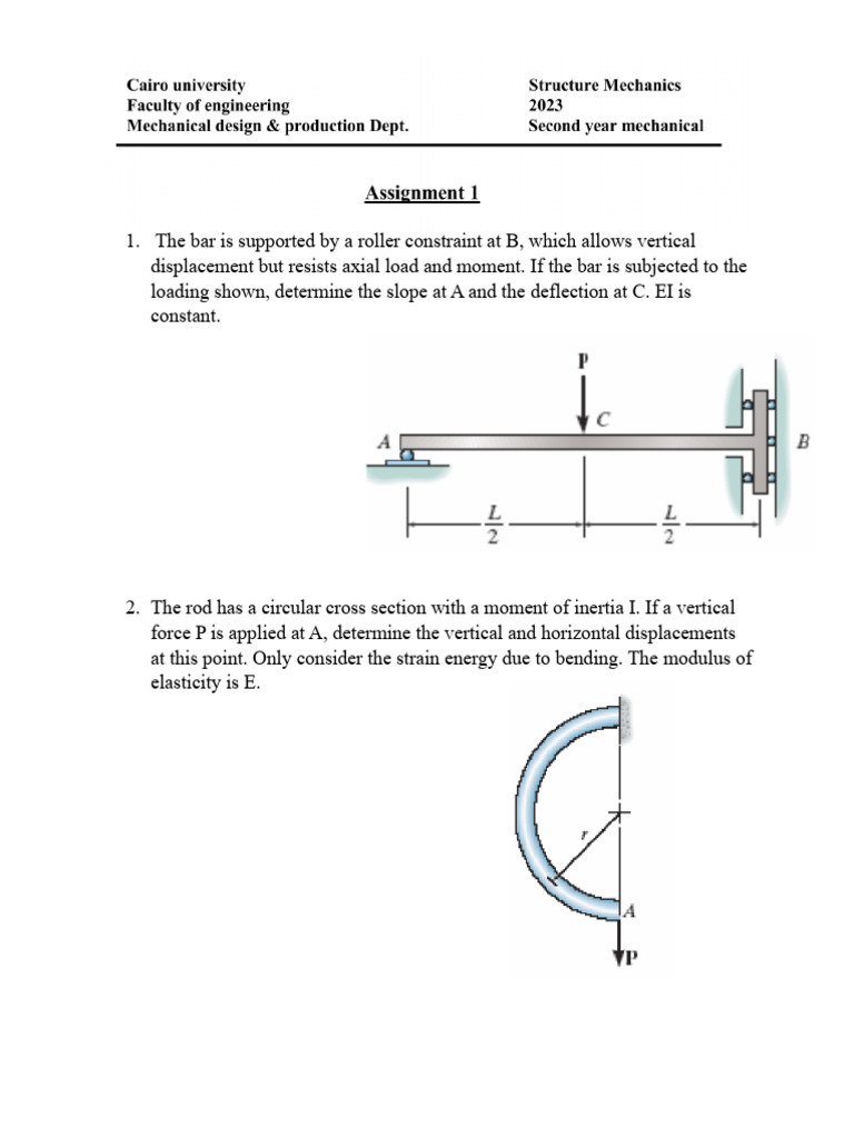 Structural Mechanics Problems | PDF