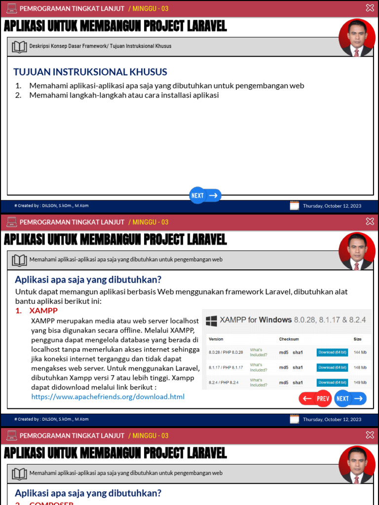 03-APlikasi yg Dibutuhkan untuk Membangun Web Dengan Framework Laravel | PDF