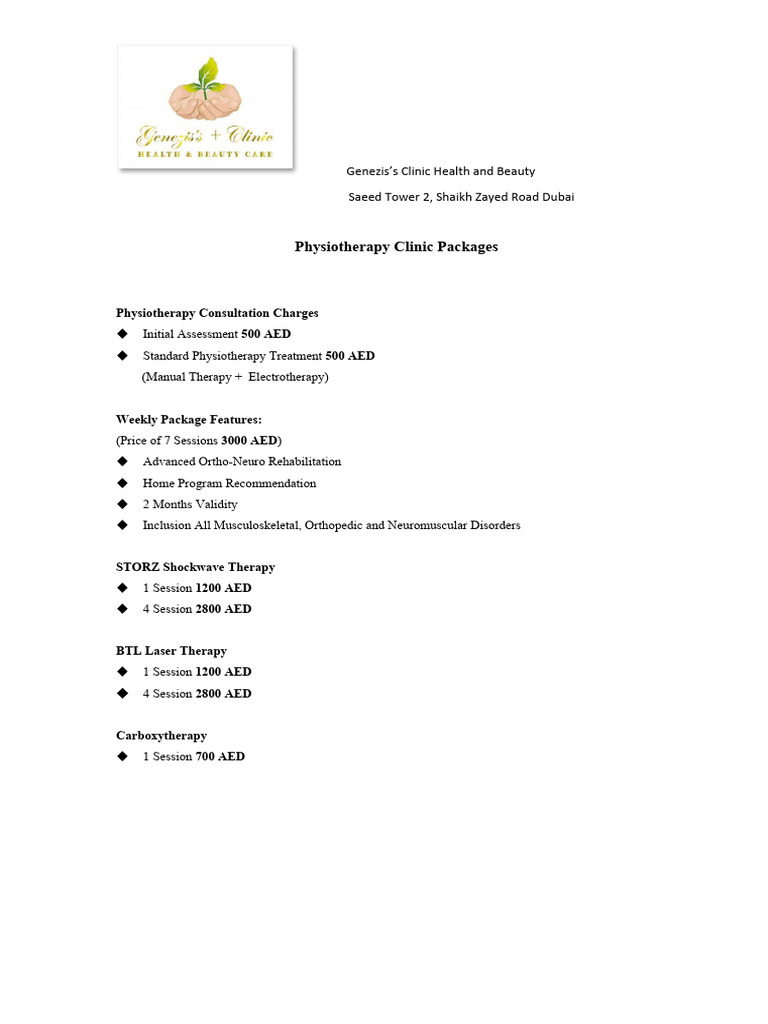 Physio Packages | PDF