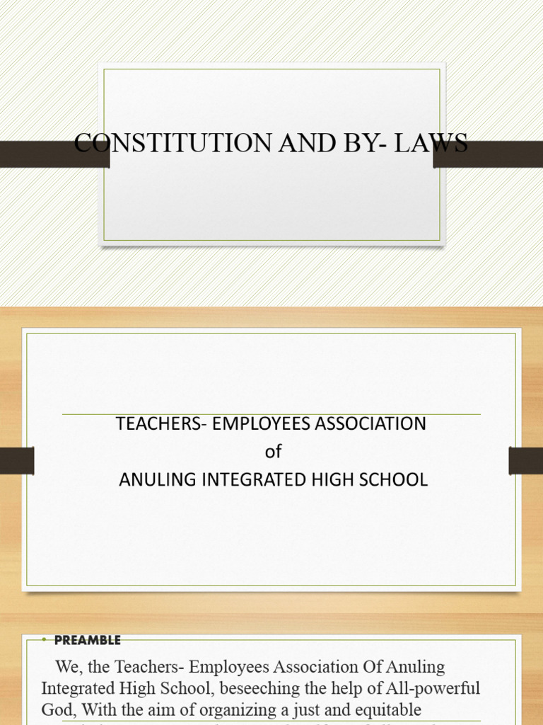 Constitution and by Laws of Anuling Integrated High School - Revised ...
