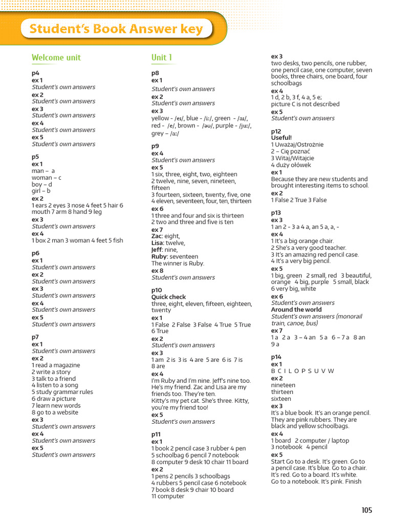 Brainy Kl.4 Student’s Book Answer Key | PDF